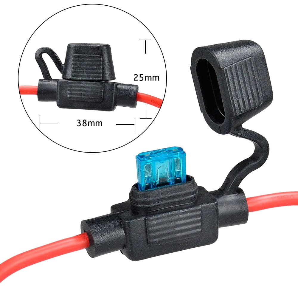 Buy E-TING 2 Set Mini Blade Fuse Holder 14 Gauge Waterproof Pigtail ...