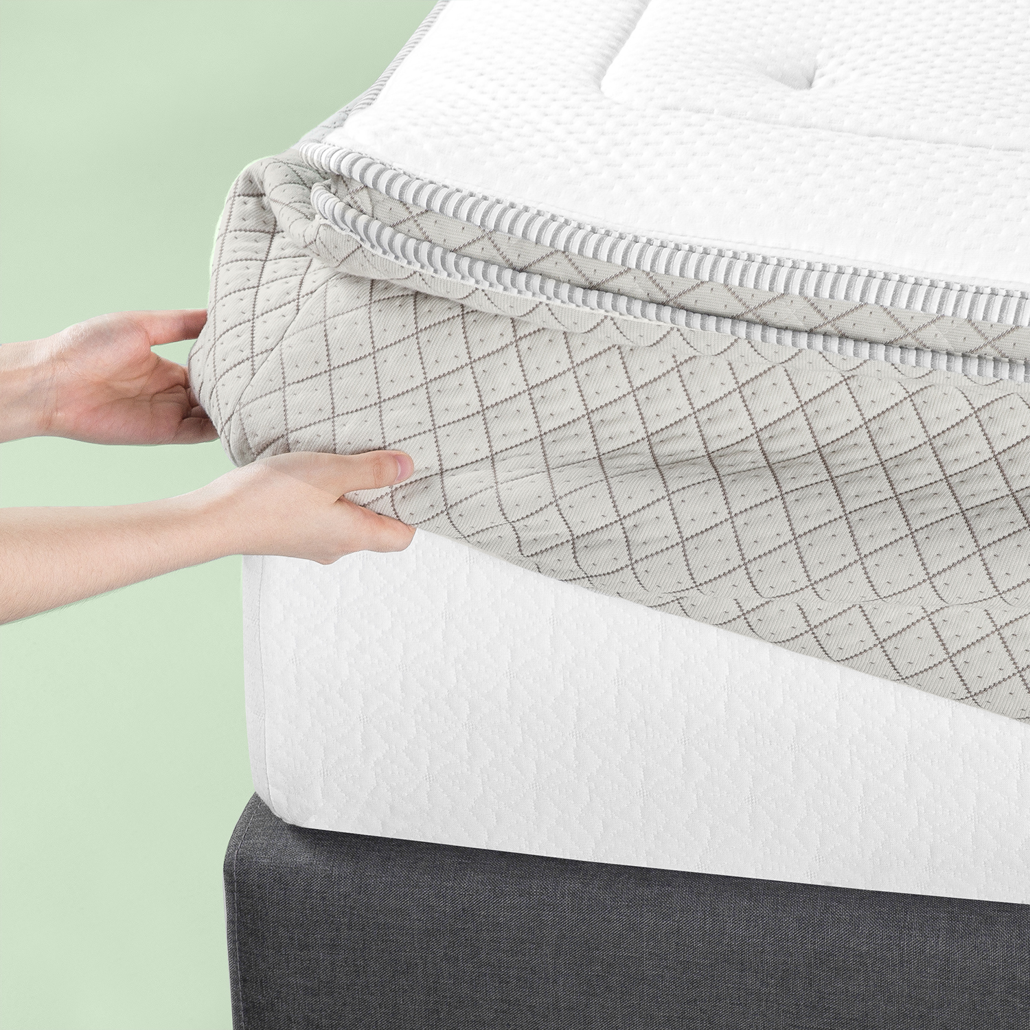 Zinus 2 5 Green Tea Pressure Relief Memory Foam Mattress Topper With