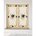 Black Graduation Cap Window Privacy Film Modern Gold Star Border ...