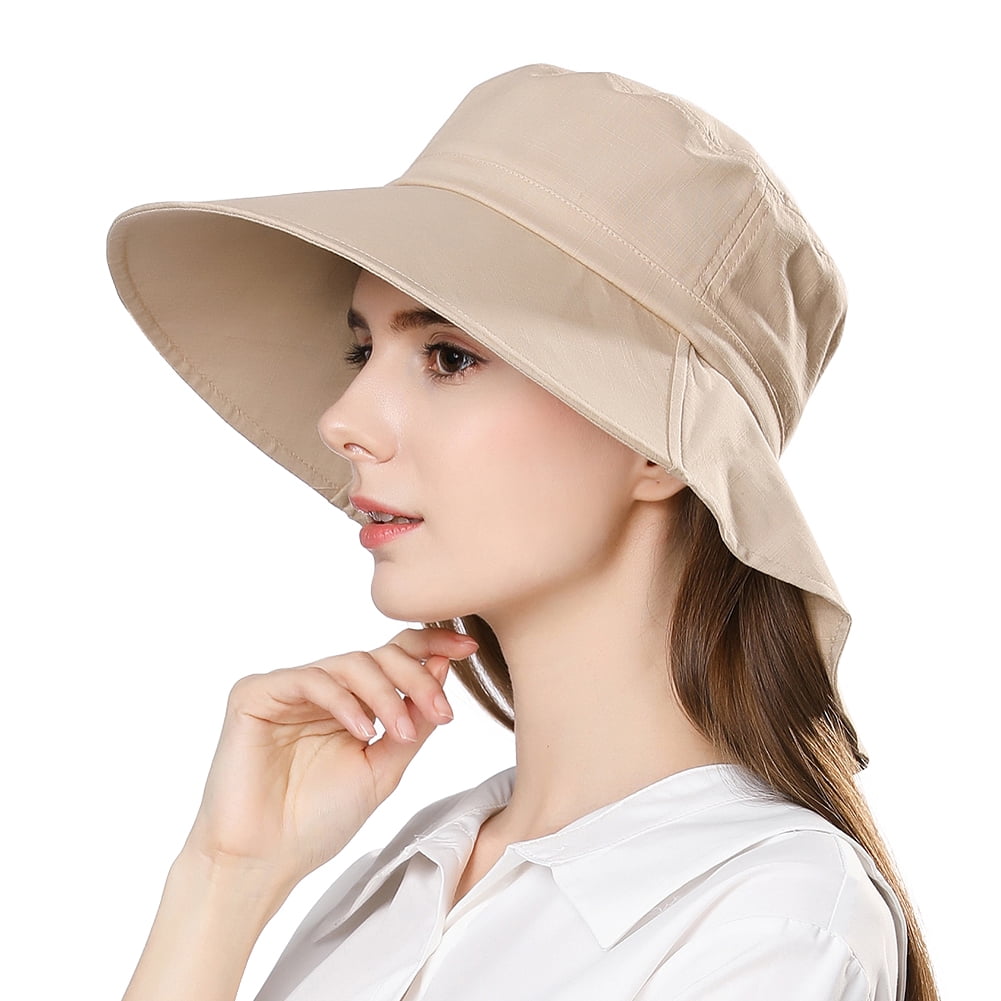 Comhats Womens Summer Flap Cover Cap Cotton UPF 50+ Sun Shade Bucket ...