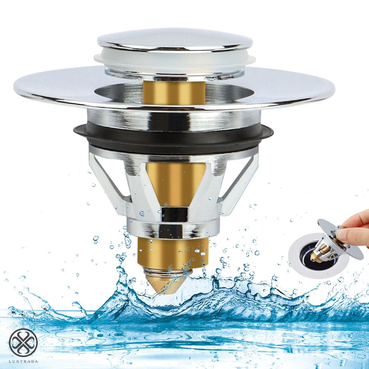 Luxtrada Wash Basin Bounce Drain Filter for 1.3" ~ 1.4" Drain Hole ...