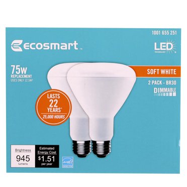 EcoSmart 75-Watt Equivalent BR20 Dimmable Energy Star LED Light Bulb ...