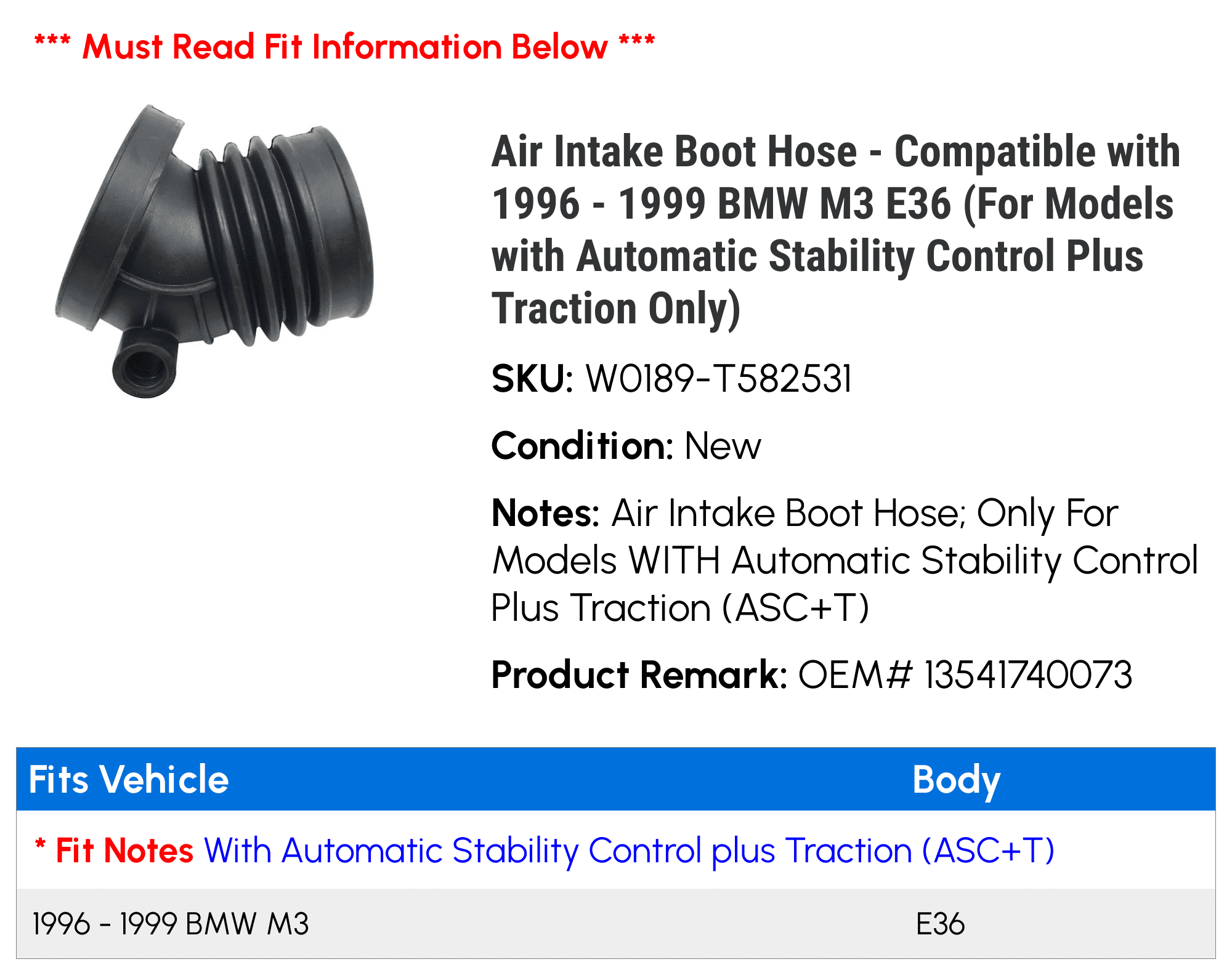 1997 Bmw Intake Hose