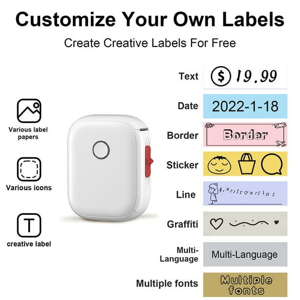 Label Sticker Maker Bluetooth-compatible Thermal Smartphone Printer ...