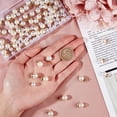 1 Box Acrylic Pearl Pendants with Rhinestone and Golden Tone Iron Loop ...