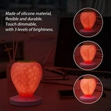Strawberry Night Light, Cute Silicone Strawberry Lamp, LED Cute Night ...