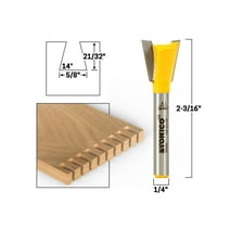5 Bit Dovetail Router Bit Set - 1/4" Shank - Yonico 14520q - Walmart.com