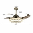 Loyalheartdy 42" Tiffany LED Crystal Ceiling Fan Light Dimmable 3-Color ...