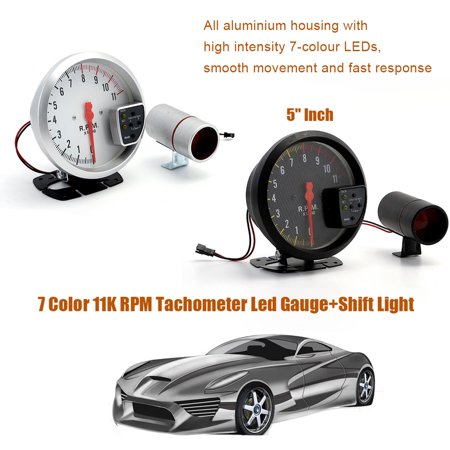 12V Car Tachometer Motorcycle Scooter Colorful Backlight Rotation Speed ...