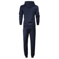 Blue Mens Thin Future Print Hoodie & Jogger Sweatpants Set, Casual ...