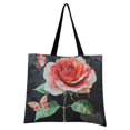 Canvas Tote Bag for Women Girls Design Print Rose Elegance Totes ...