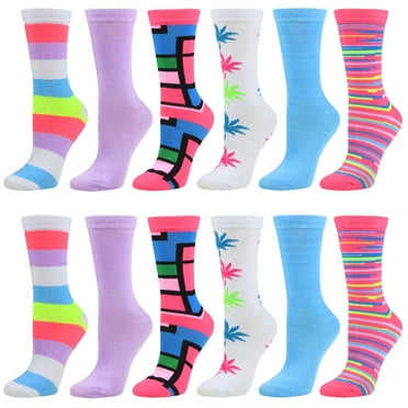 Womens Colorful Crew socks 12-pack by DEBRA WEITZNER - Walmart.com
