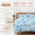 Blue White Color Block Bedding Duvet Cover Set Twin Size 4 Pieces ...