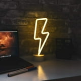 Isaac Jacobs LED Neon Yellow Lightning Bolt Tabletop Lamp - Walmart.com