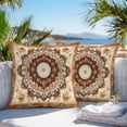 Boho Leaf Outdoor Pillow Covers 16x16 Inch Throw Pillow Covers Set of 2 ...