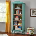 The Pioneer Woman Helen Bookcase Made With Solid Wood Frame, Teal ...