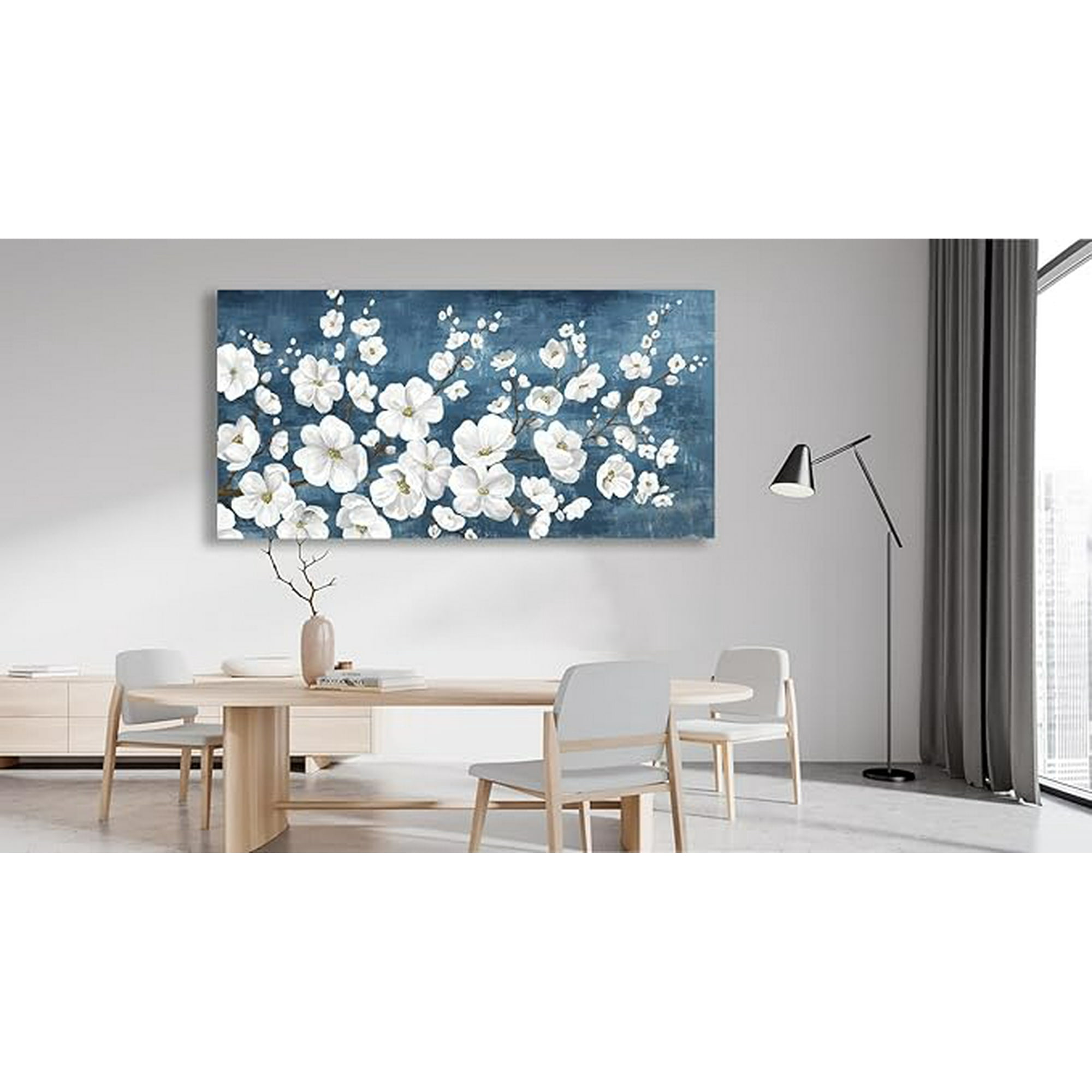 Click here for Unbranded Large Flowers Wall Art - White Floral Br... prices