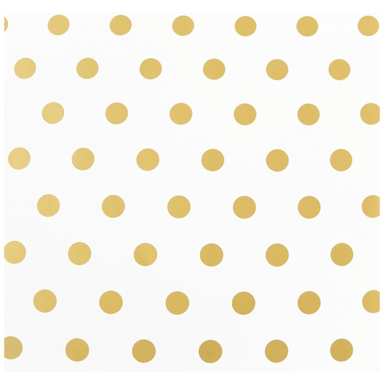White And Gold Polka Dots Wallpaper