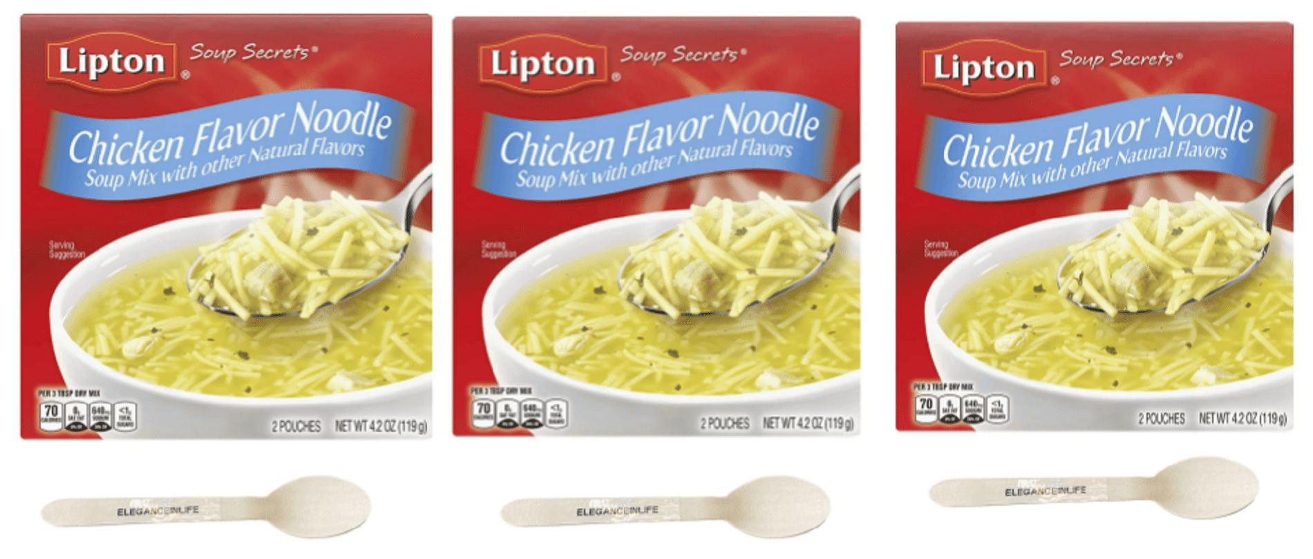 Lipton Soup Secrets Instant Soup Mix Chicken Noodle 4.2 Ounce + Wooden ...