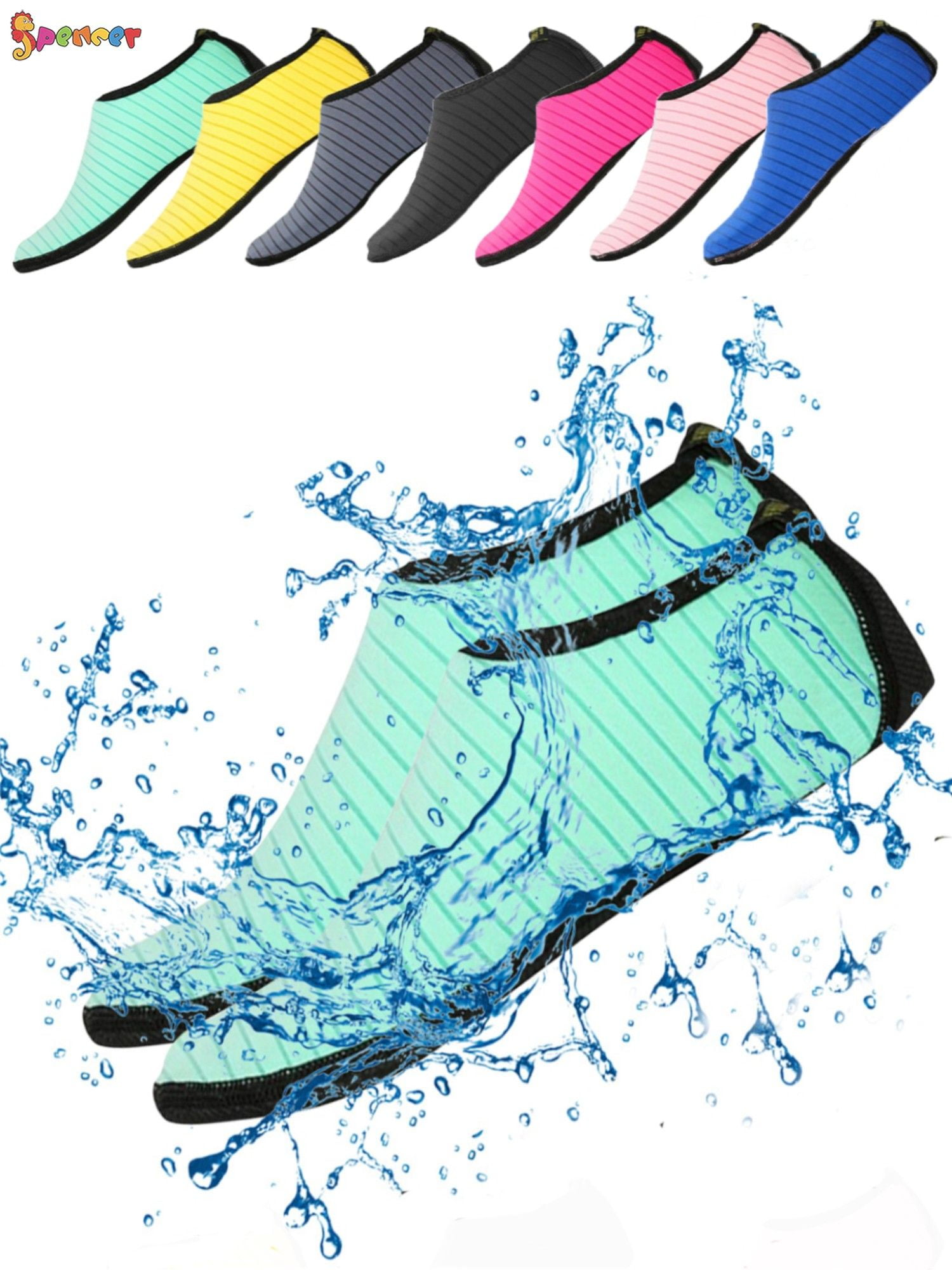 Spencer Men Women Barefoot Water Skin Shoes Quick-Dry Aqua Strip Bench ...