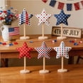 6Pcs Patriotic Independence Day Stuffed Fabric Star Tabletop ...