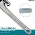 FJSHN-10 inch Straight Pipe Wrench, 1 inch Jaw Capacity, 40% Lighter ...