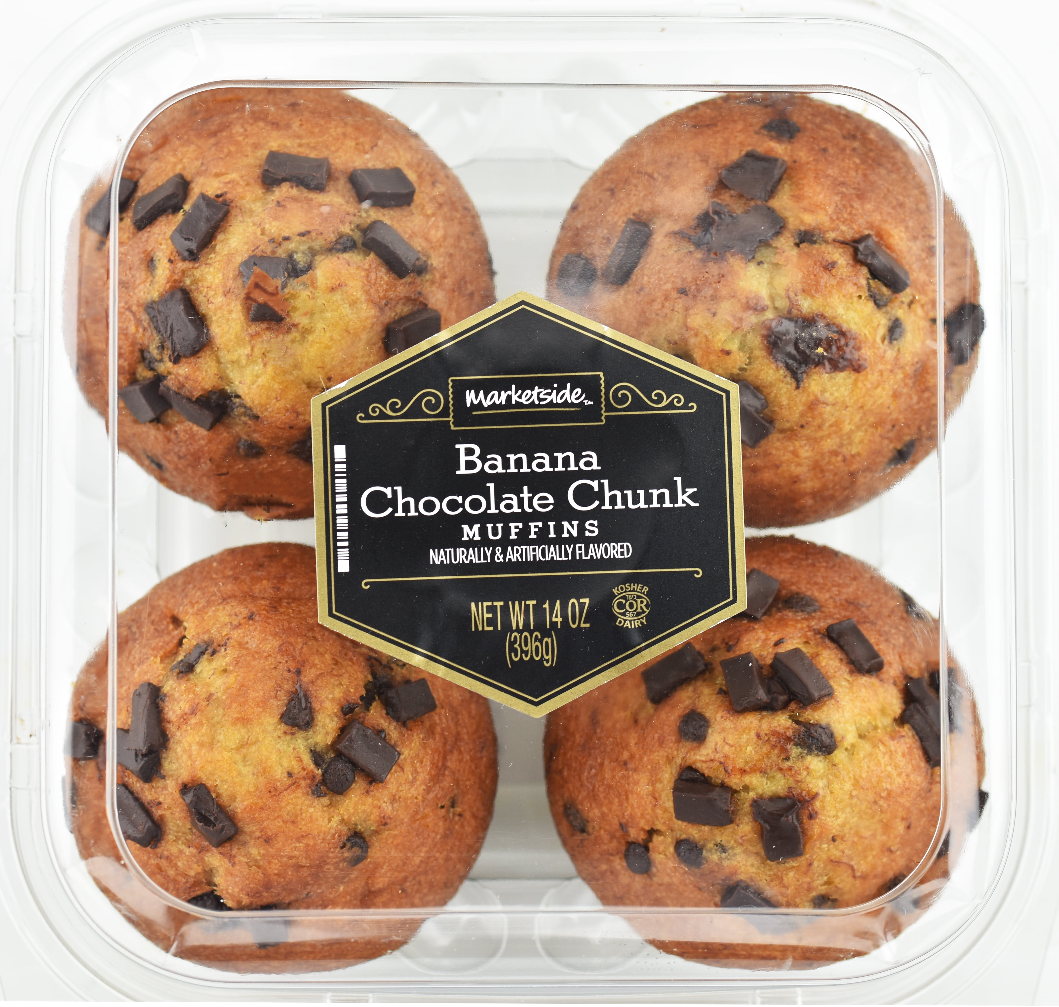 Marketside Banana Chocolate Chip Muffins 14 Oz 4 Count Walmart
