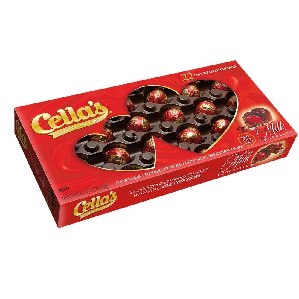 Cella's Milk Chocolate Cherries Valentine's Day Heart Box 11-oz Box ...