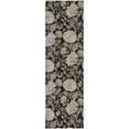 Addison Rugs Mayfield Washable Transitional Floral Black Runner Rug, 2 ...