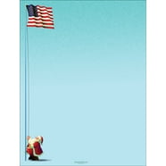American Flag Patriotic Letter Papers, Set of 25 - Printing Sheets, 8 1 ...