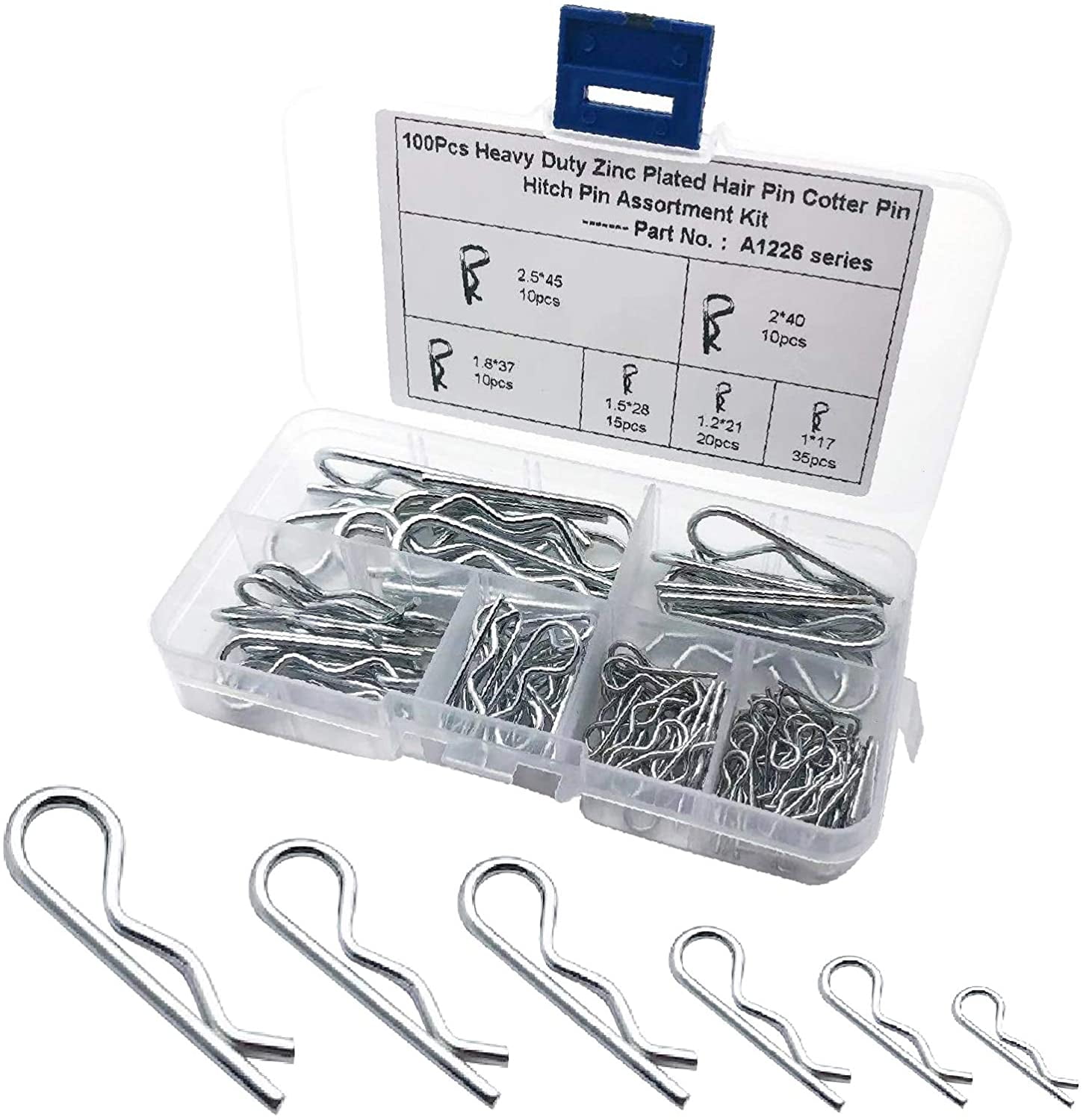 PCS Carbon Steel Galvanized Steel Hairpin, R Type Cotter Pin, Silver ...