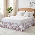Blue Red City Bed Skirt Queen Size 16 Inch Drop, Modern Red Blue ...