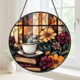 Colorful Books and Flowers Window Glass Suncatcher Cozy Reading Space ...