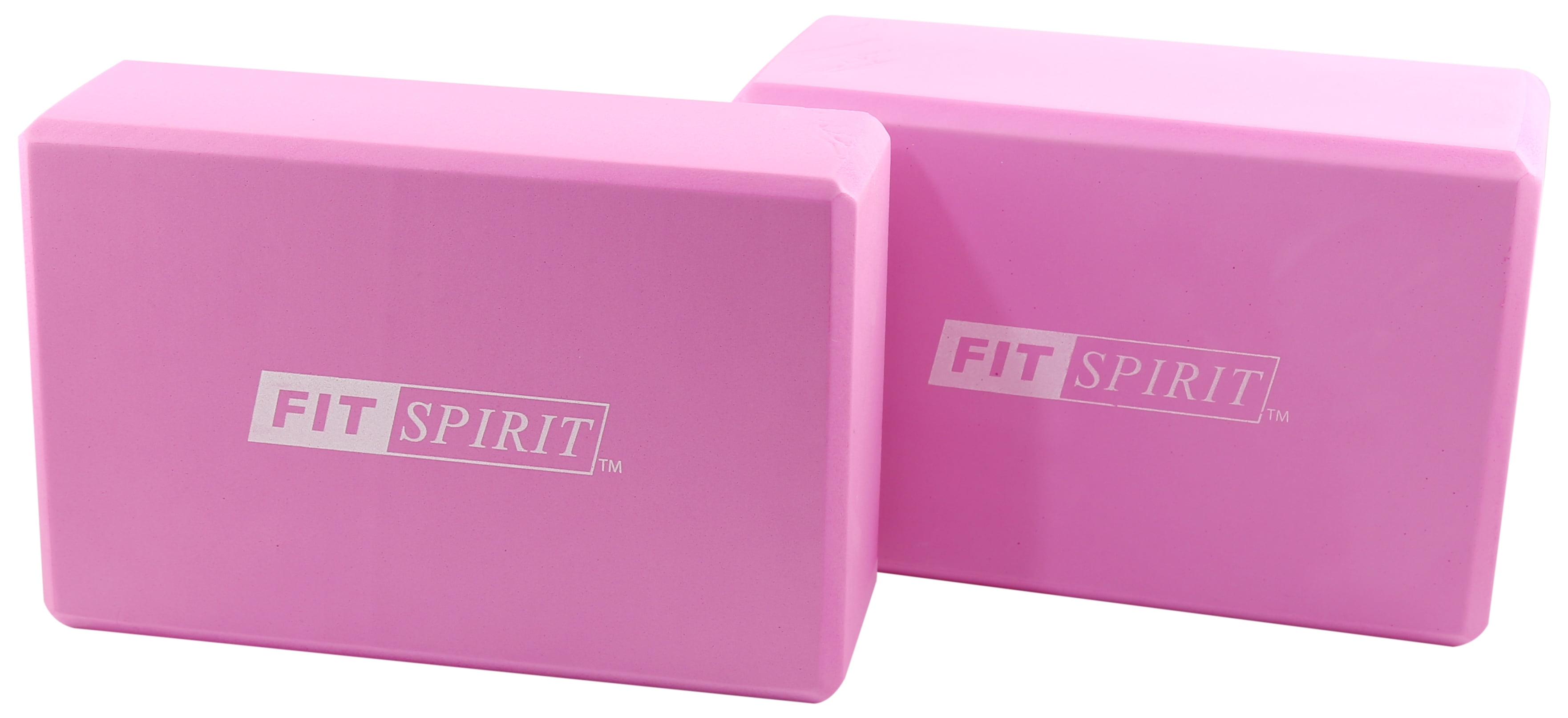 Fit Spirit Set of 2 Pink Exercise Yoga Blocks - 9" x 6" x 4" and 9" x 6 ...