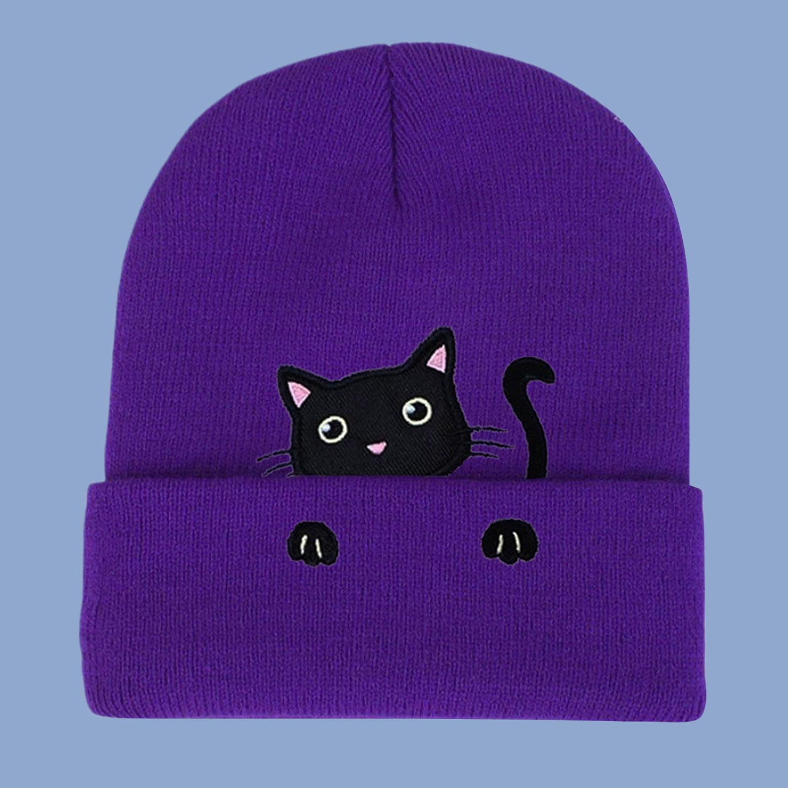Click here for Tinz Womens Embroidered Cat Cat Animal Knitted Hat... prices