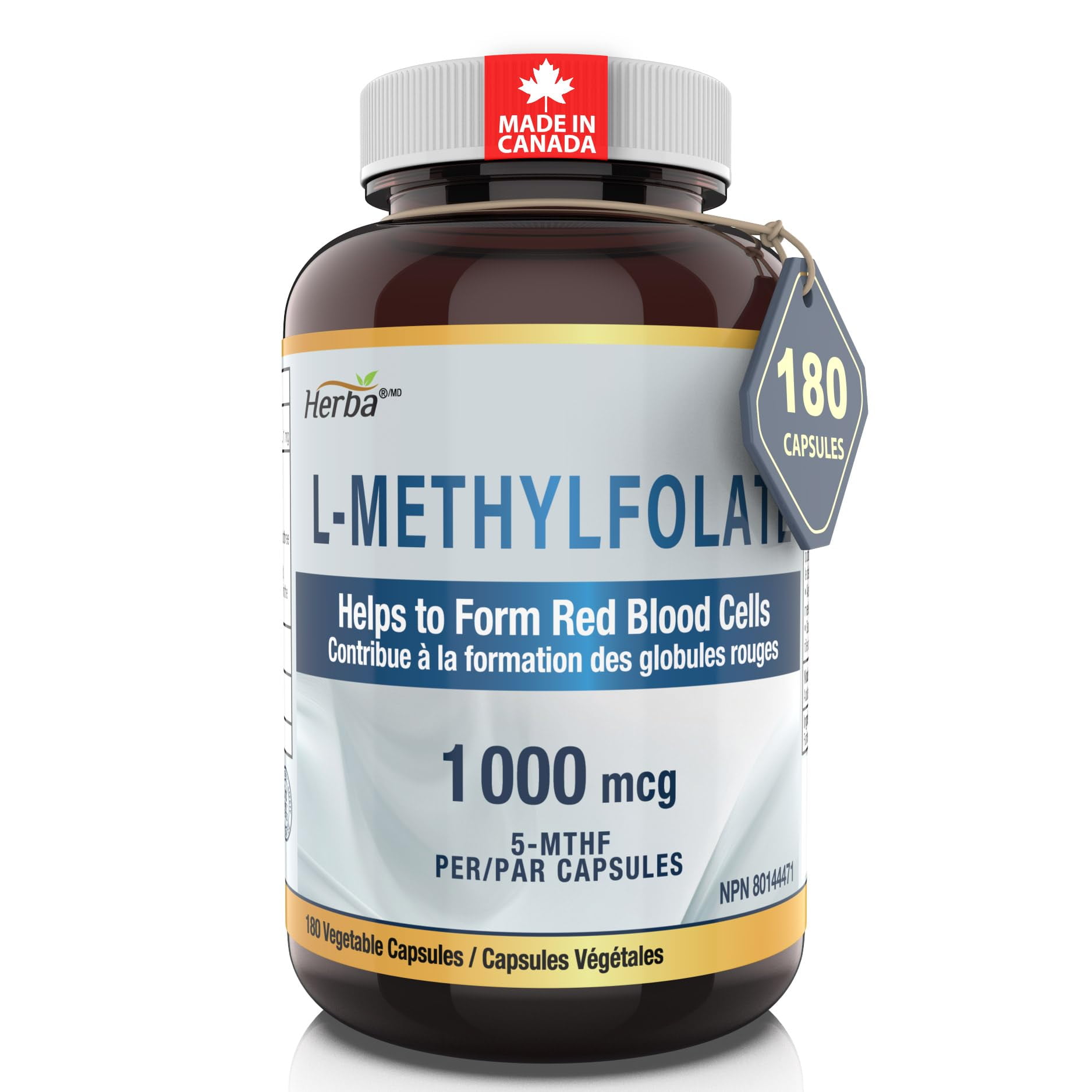 Click here for Herba L-Methylfolate 1000mcg - 180 Capsules Vitami... prices
