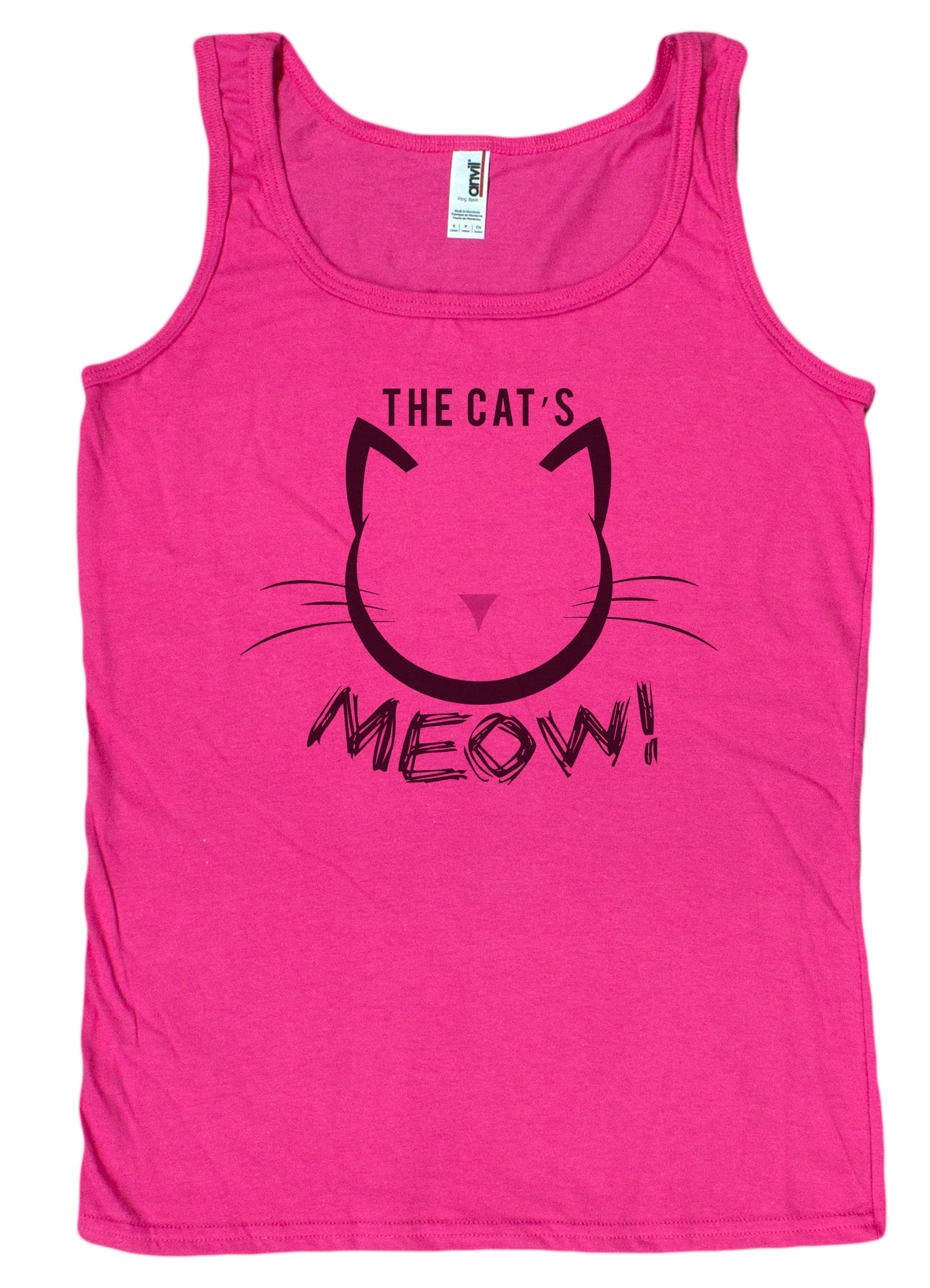Ladies The Cat's Meow Tank Top (Hot Pink, Large) - Walmart.com