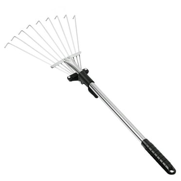 Suncast 24 in. Telescoping Leaf and Landscaping Plastic Garden Rake ...