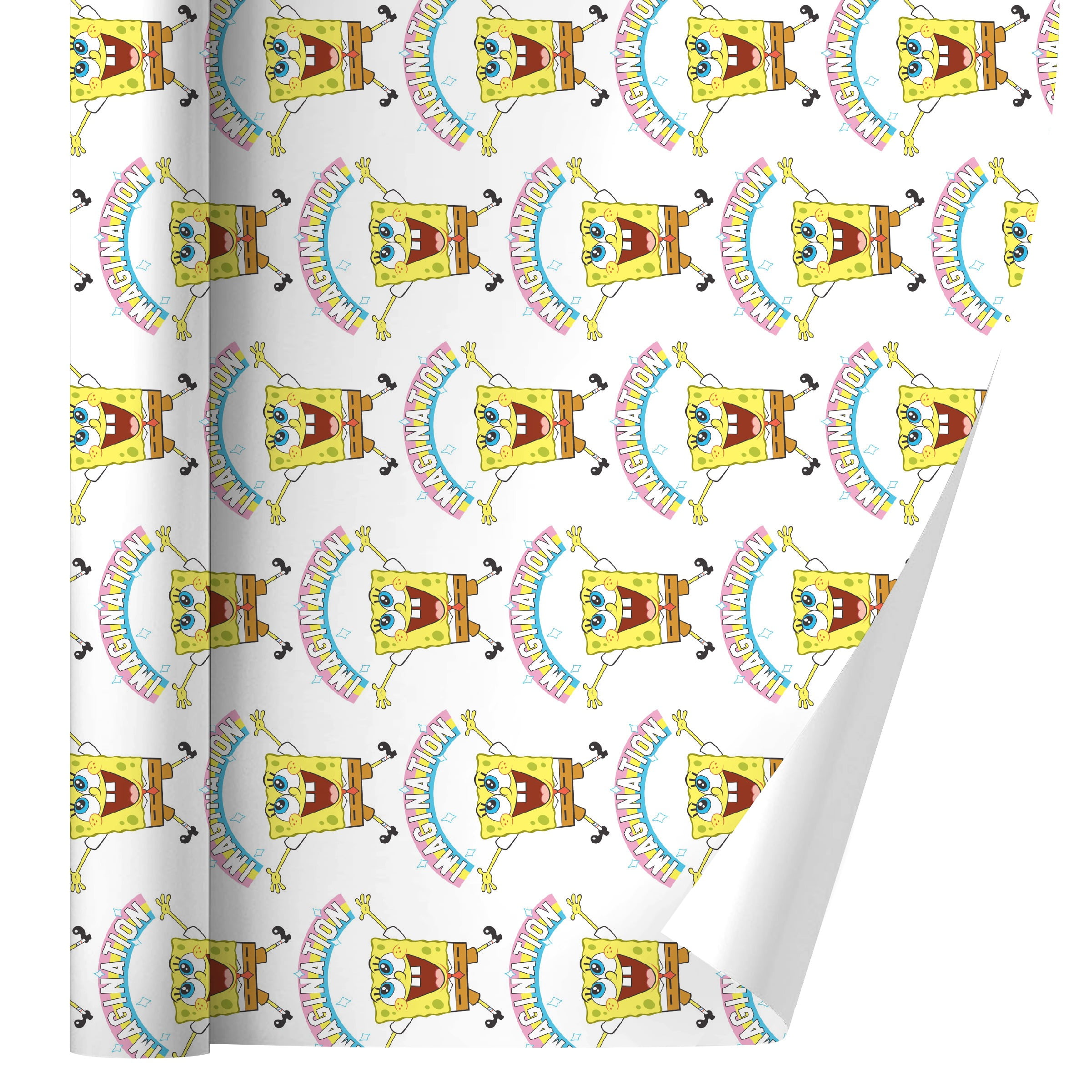 SpongeBob Imagination Rainbow Gift Wrap Wrapping Paper Rolls - Walmart.com