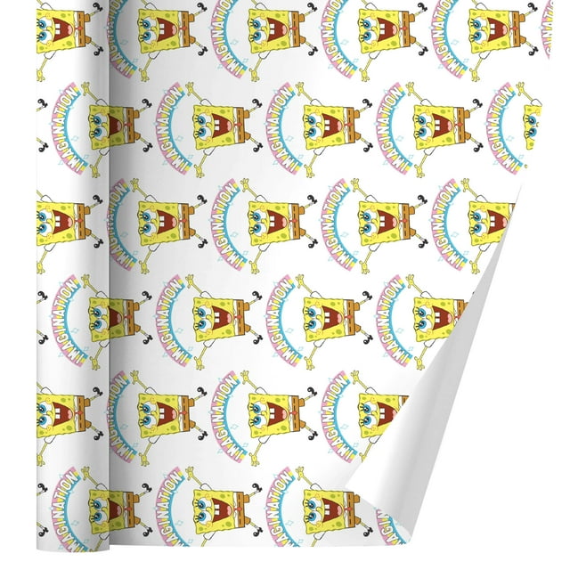 SpongeBob Imagination Rainbow Gift Wrap Wrapping Paper Rolls - Walmart.com
