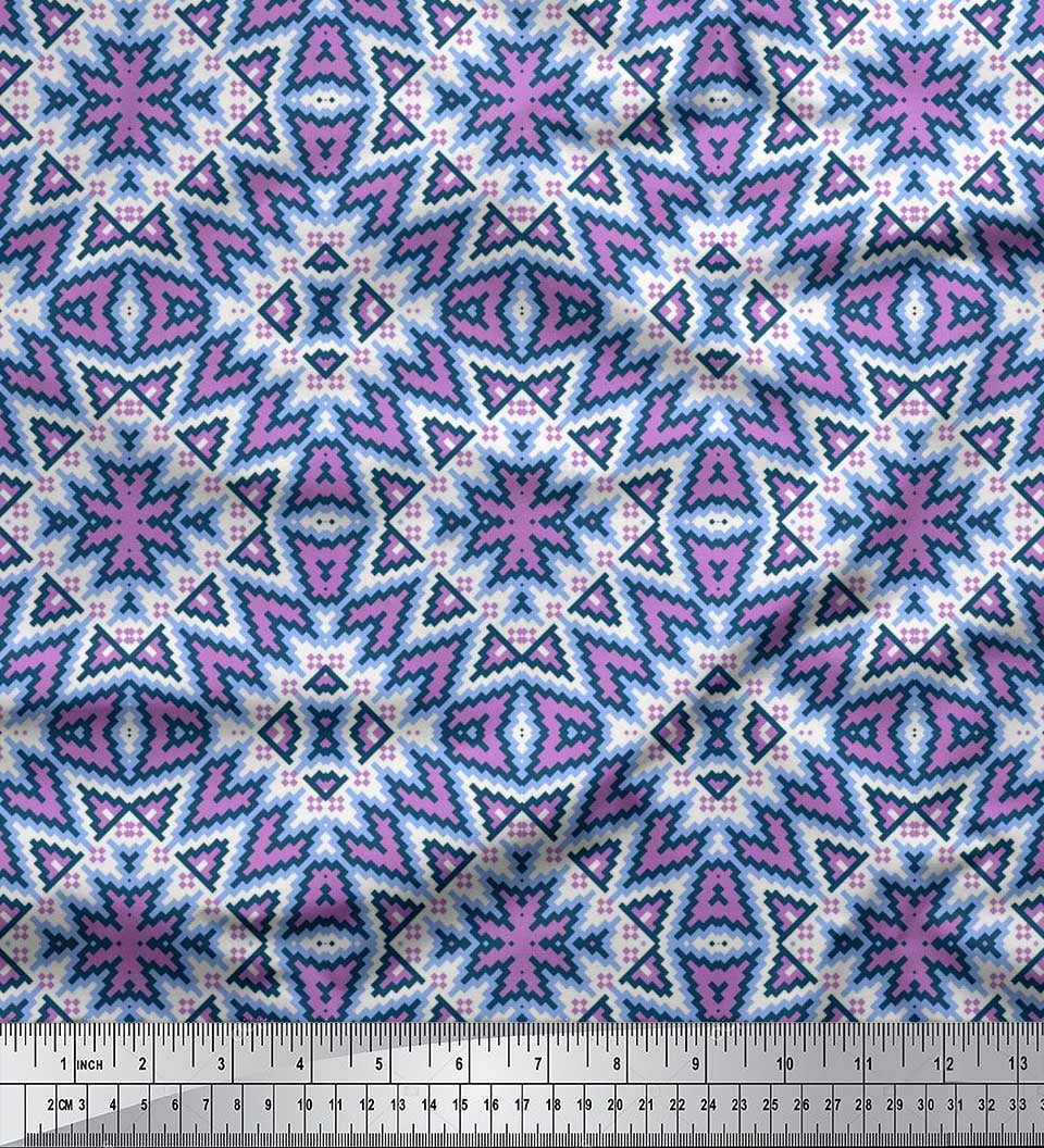 Soimoi Poly Georgette Fabric Aztec Kilim Print Sewing Fabric Yard 52 ...