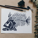 1pc 2 pcs Fish Fossils Drawing Stencil 30x30cm Reusable Fish Bones ...
