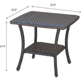 PARKWELL Modern Exterior Deck Square Patio Brown Wicker Rattan End ...