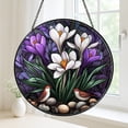 Purple Crocus Flower Stained Glass Suncatcher – Spring Window Decor ...
