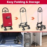 Costway Portable Shopping Trolley, Folding Utility Cart with Swivel ...