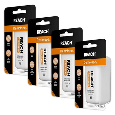 REACH 6 Pack - Extra-Wide Dental Floss, Unflavored Dentotape Waxed Tape ...
