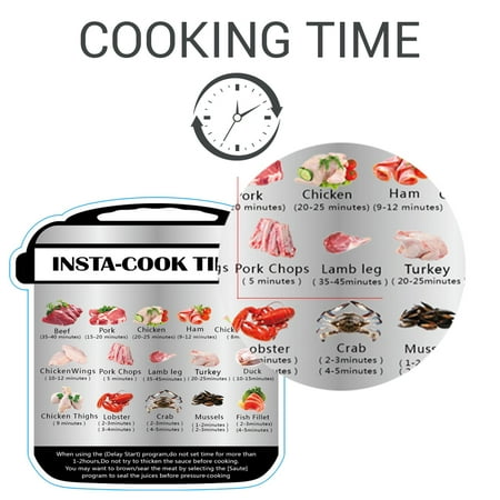 3 Pcs Magnetic Cheat Sheet Pressure Cooker Time Stickers Food Images ...