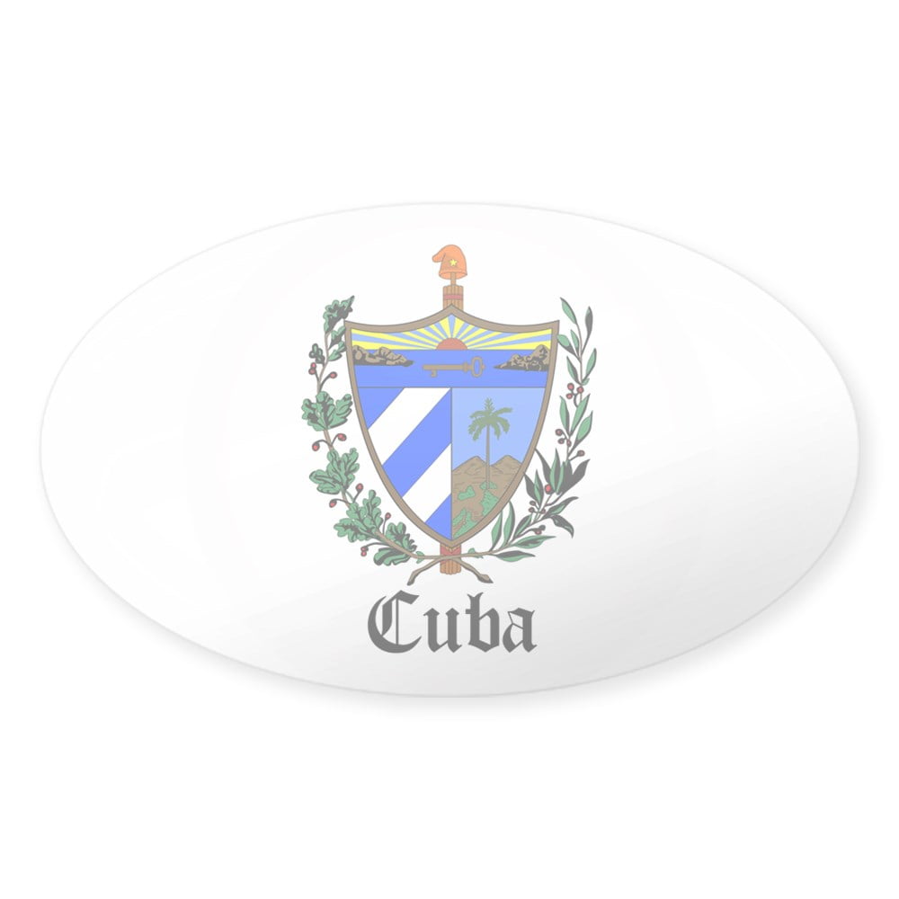 CafePress - Cuban Coat Of Arms Seal Oval Sticker - Sticker (Oval ...