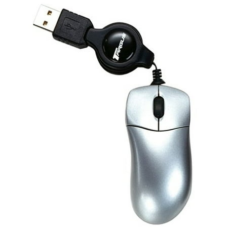 Targus Ultra Mini Optical Mouse w/ Retractable Cord (Silver), PAUM01U ...
