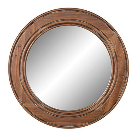 Reclaimed Wood Large Round Wall Accent Mirror | Walmart Canada